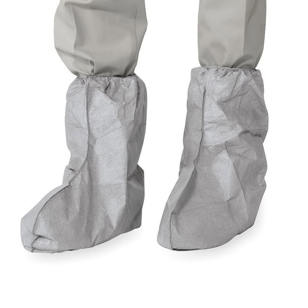 Grey Tyvek Boot Cover: Anti-Skid Coated DuPont FC454SGY