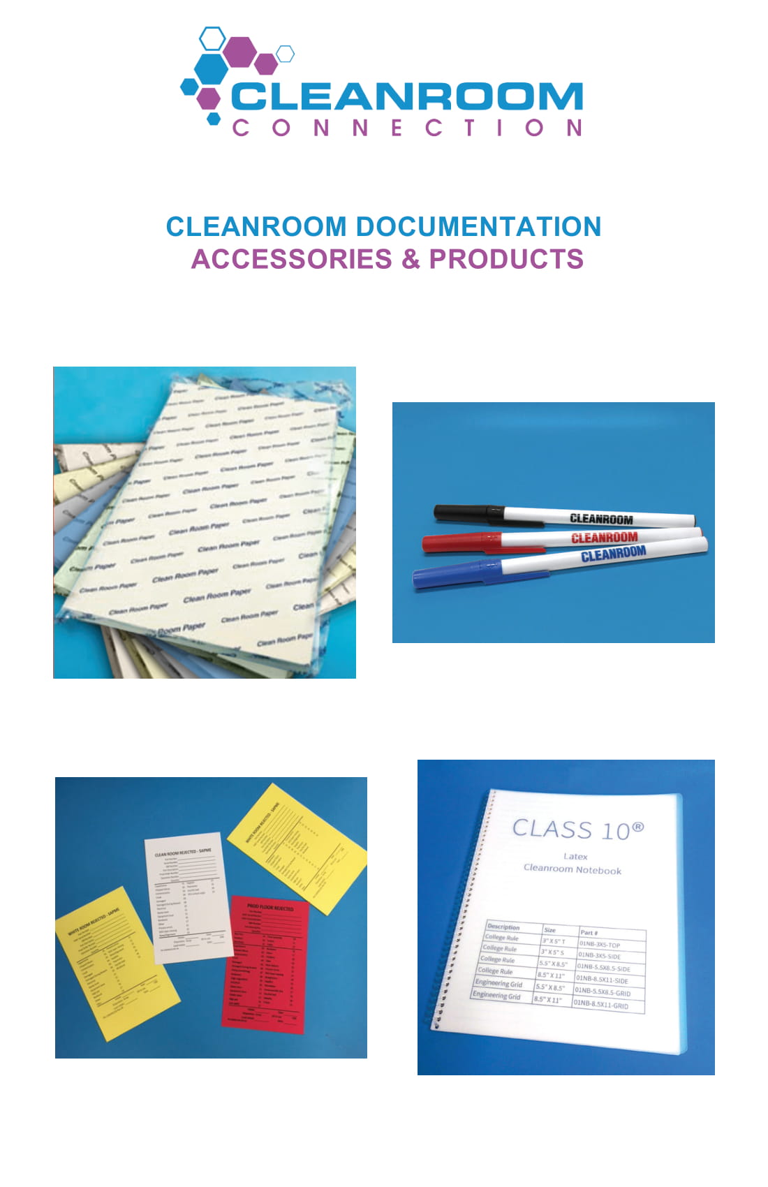 Cleanroom Pens, Binders, Sheet Protectors and Record Keeping